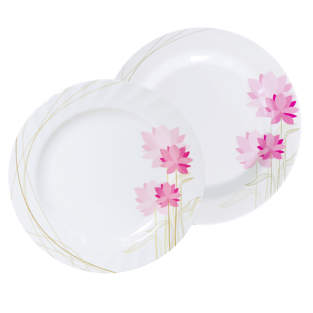 Melawares Pink Flora 9 inch / 10 inch / 11 inch Melamine Plastic Round ...