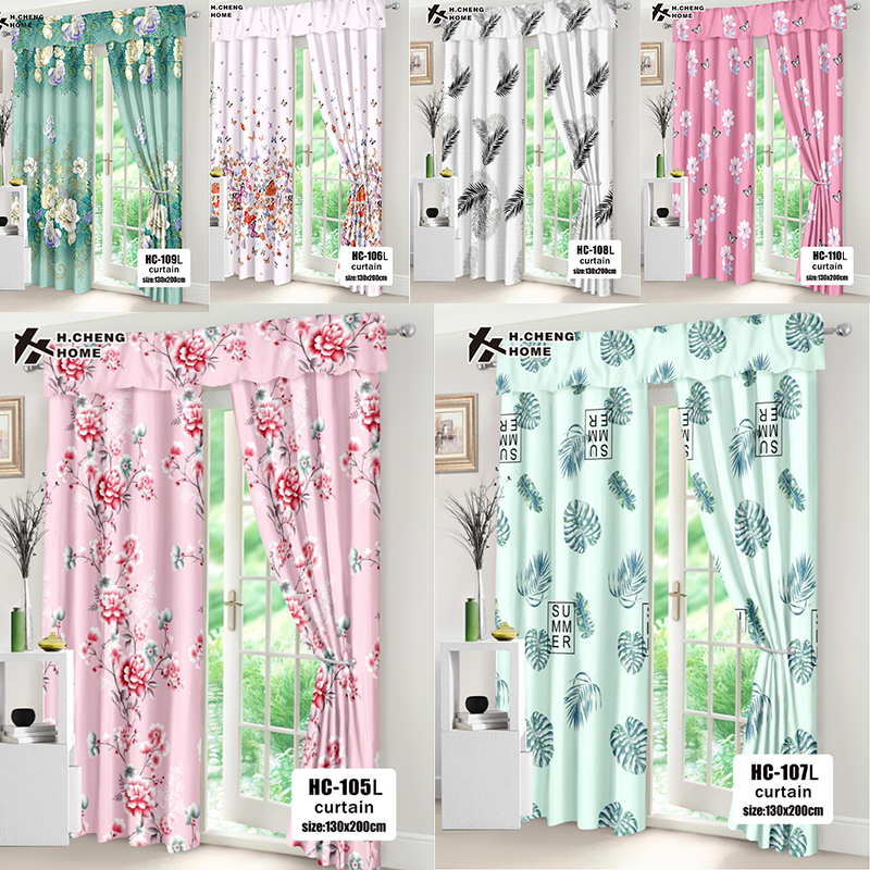 Printed Curtains 130 * 200CM 1PCS Kurtina Elegant Modern Curtains For ...