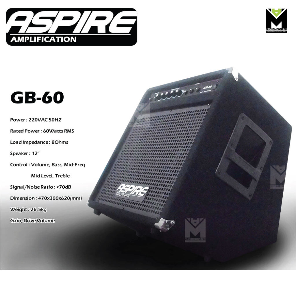 Aspire GB60 /GB-60 60W Bass Amplifier | Shopee Philippines