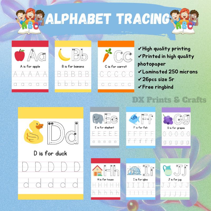 Laminated chart for kid's writing (Alphabet tracing) | Shopee Philippines