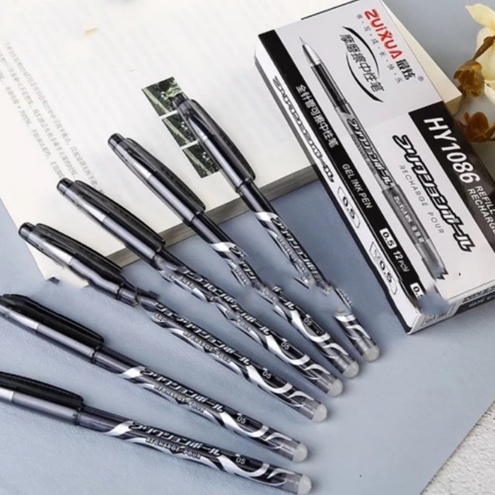 CXL 12pcs Erasable gel pen Erasable pen 1086 0.5mm friction pen ...