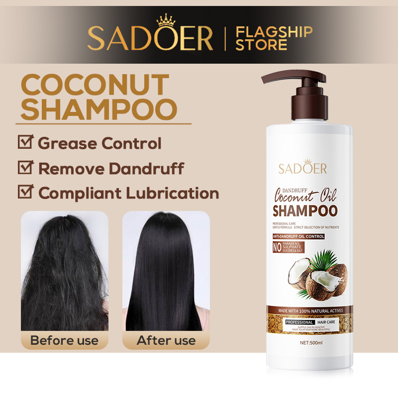 SADOER Coconut Moisturizing Anti-Dandruff Amino Acid Coconut Shampoo | Shopee Philippines
