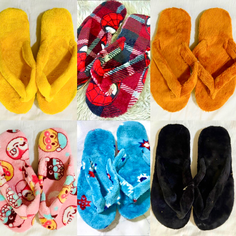 (UNISEX) 1 PAIR - FLUFFY INDOOR HOME SLIPPERS - Magaan, Matibay ...