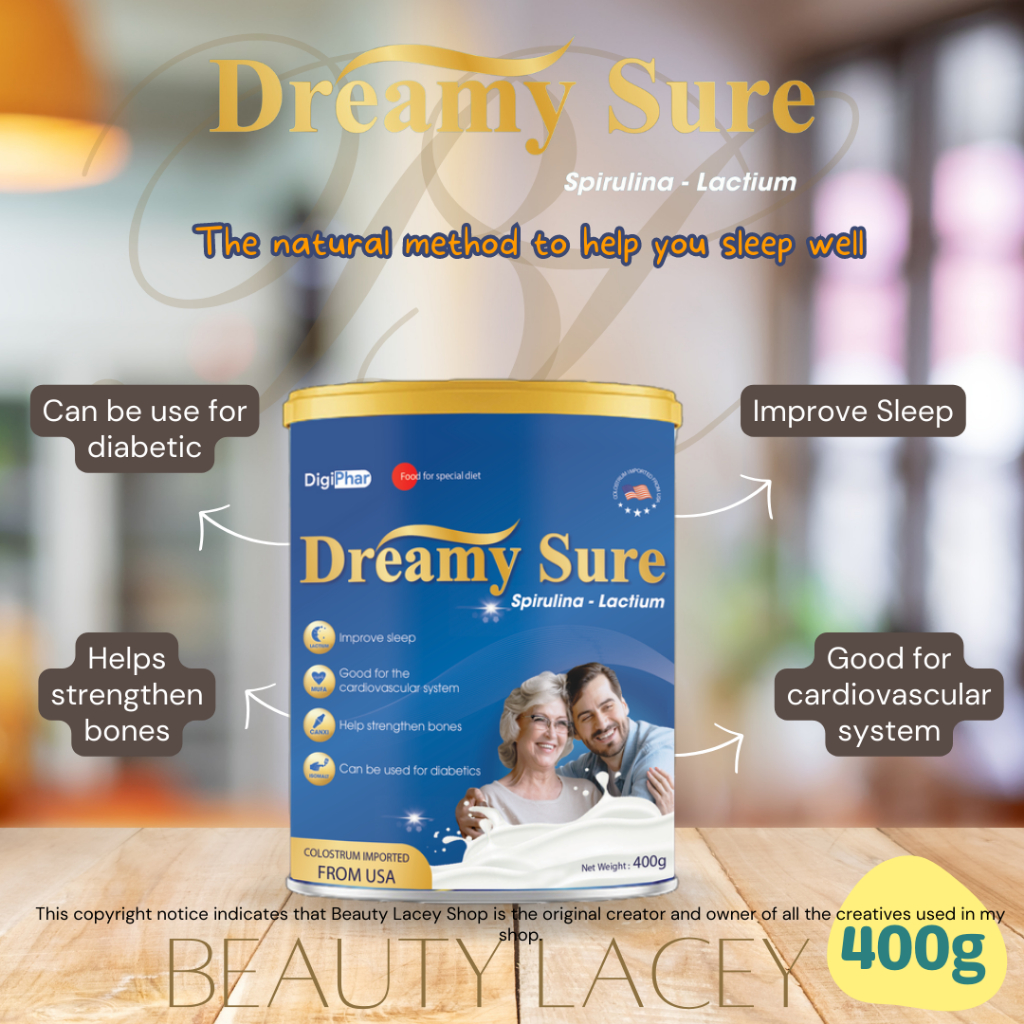 Dreamy Sure Milk Spirulina Lactium 400g for Insomnia Improve Sleep Lack ...