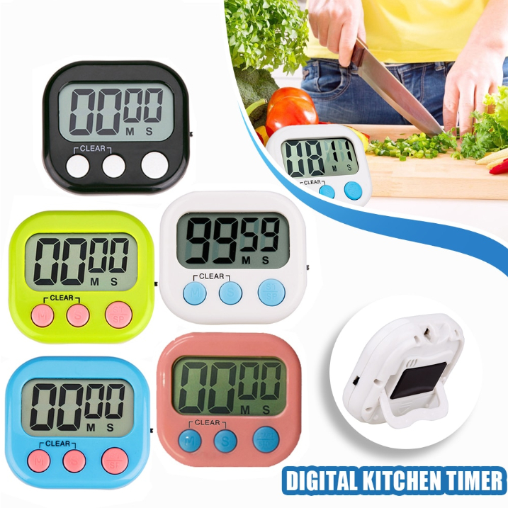 Digital Kitchen Timer For Cooking Big Digits Loud Alarm Magnetic