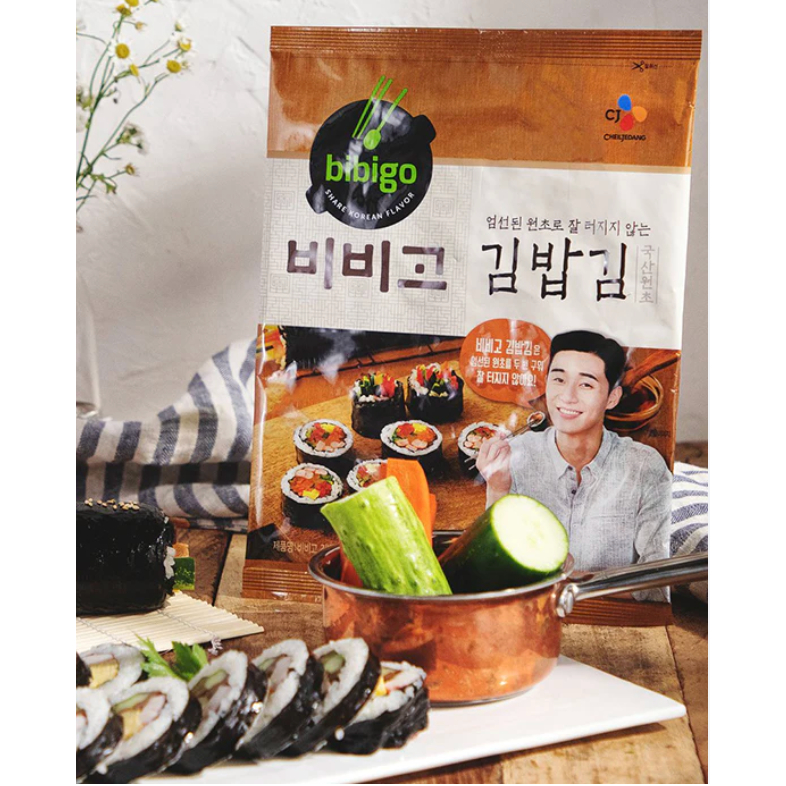 CJ Bibigo Roasted Seaweed for Kimbap (Korean Sushi Roll) 20g Seasoned ...
