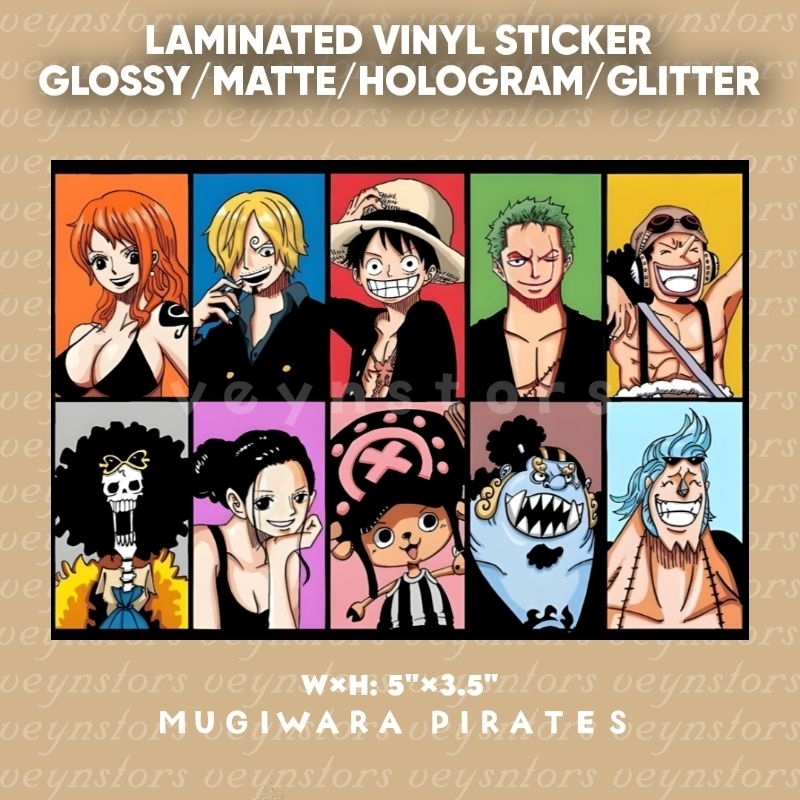 ONE PIECE MUGIWARA PIRATES LAMINATED VINYL STICKER | Shopee Philippines
