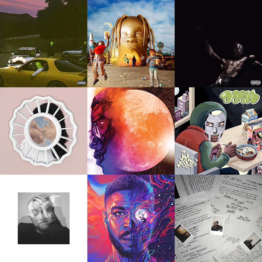 Travis Scott/Mac Miller/Kid Cudi/MF Doom/XTentacion Album Covers [Vinyl ...