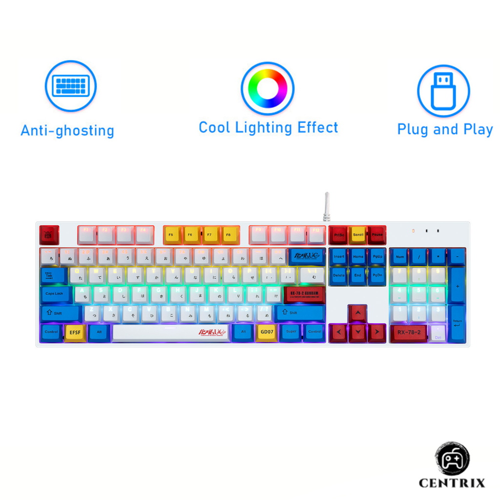 Centrix Gundam Mechanical Gaming Keyboard Cartoon Fashion Keypads GD99 ...