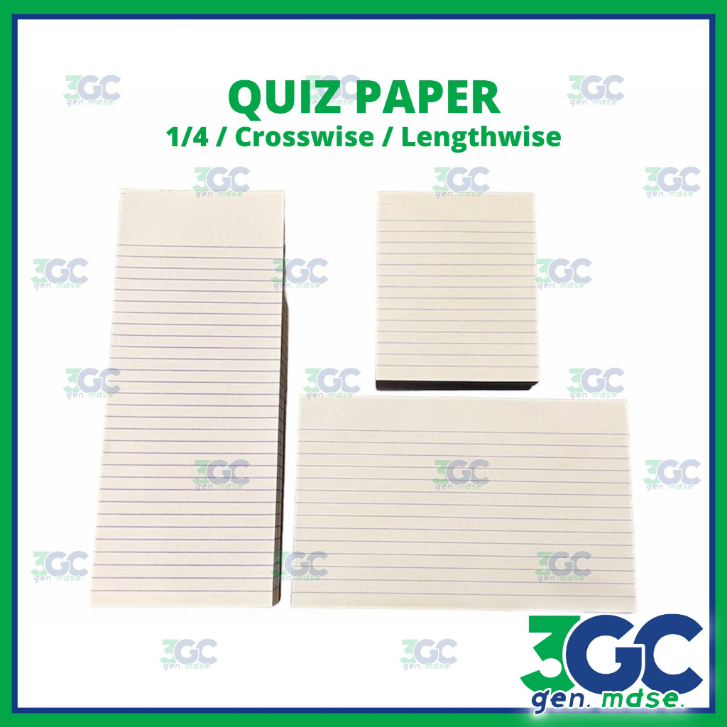 Quiz Pad 1/4, 1/2 - lengthwise or crosswise | Shopee Philippines