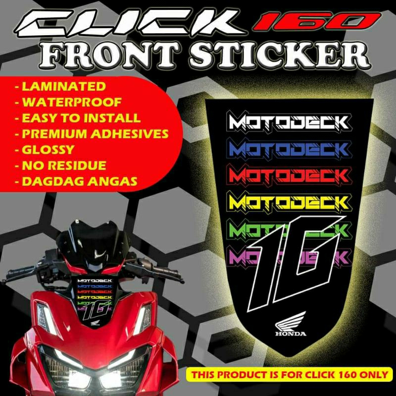 Honda Click 160 Front Sticker Honda click 160 accessories | Shopee ...