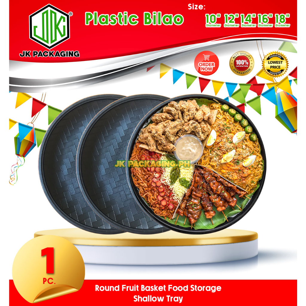 1 PC.】SIZE #10, #12, #14, #16, #18 Plastic Bilao Black Food-grade ...