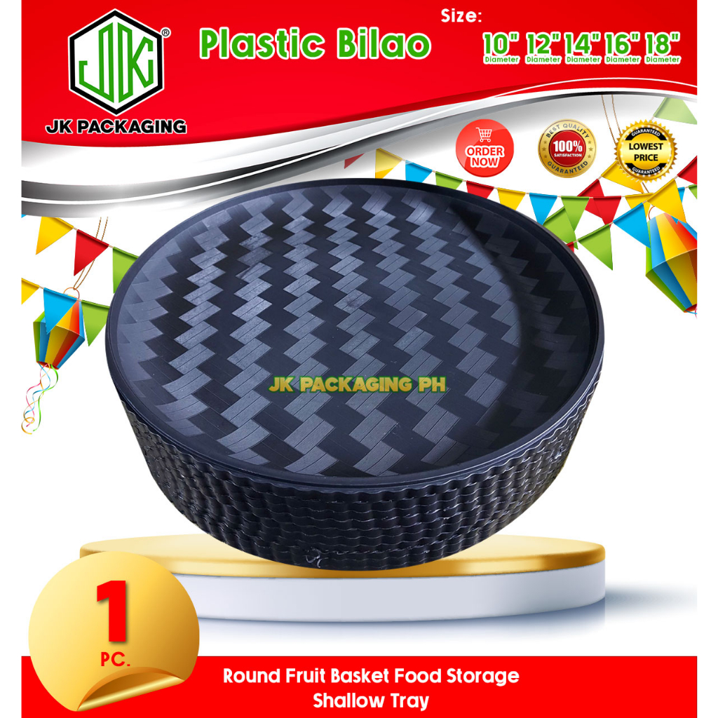 1 PC.】SIZE #10, #12, #14, #16, #18 Plastic Bilao Black Food-grade ...