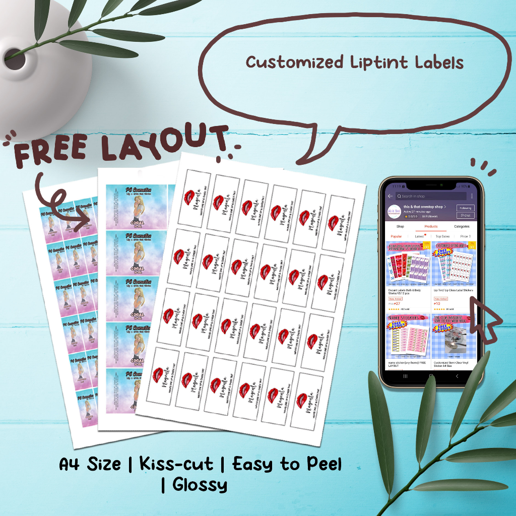 Lip Tint/ Lip Gloss Label Stickers | Shopee Philippines