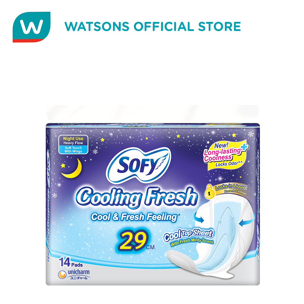 SOFY Cooling Fresh Night Slim Wing 14 pads | Shopee Philippines