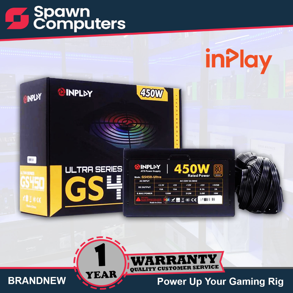 INPLAY GS450 Ultra Series RGB Light 256 Colors, 80+ BRONZE TRUE-RATED ...