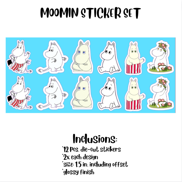 Moomin Sticker Set Japanese Cute Character Deco Journal Diary ...