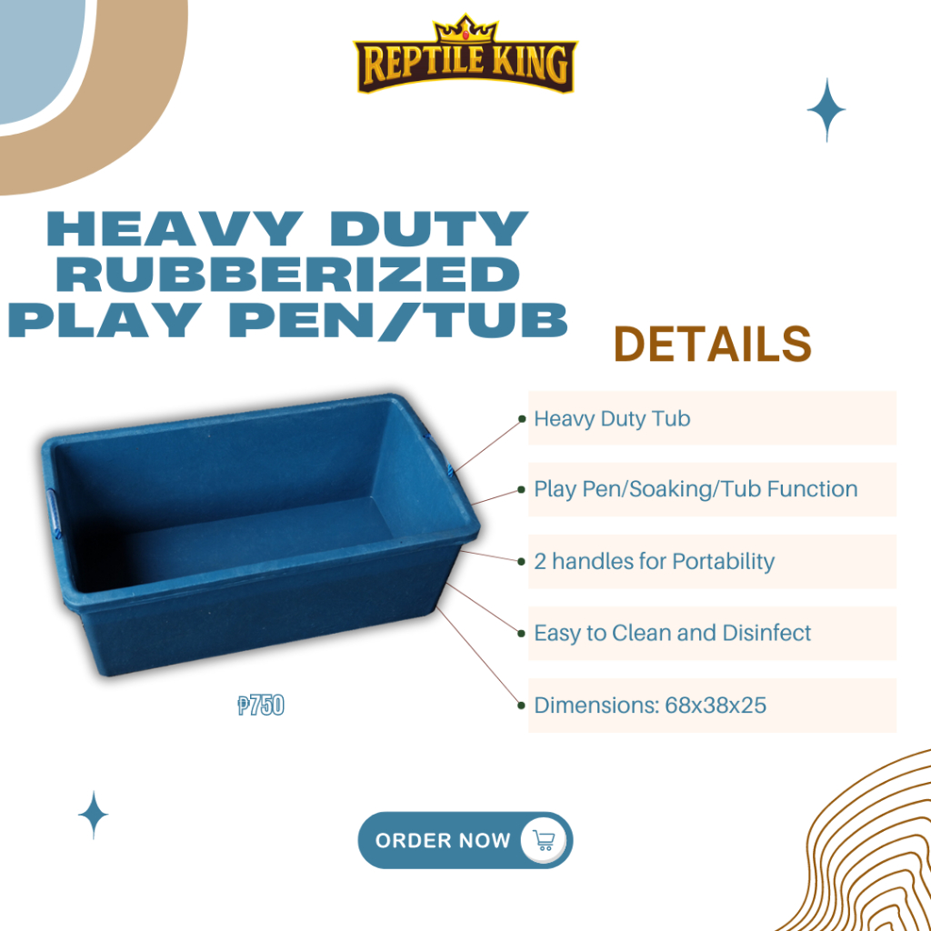 Heavy Duty Blue Rubberized Playpen Enclosure Soaking Tub For Tortoise ...