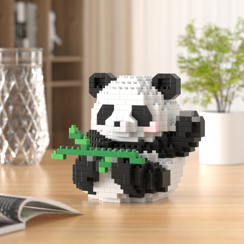 Cute Cartoon Panda Huahua Buildings Set Toys Animals 3D Model Building ...