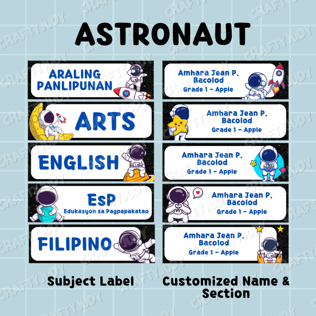 Customized Subject & Name Label Stickers Set | Shopee Philippines