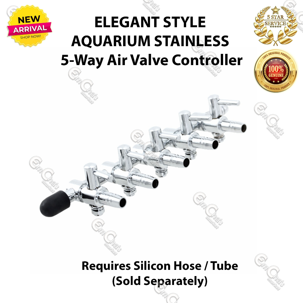 Stainless 5-Way Air Controller Valve for Silicone Air Hose Splitter ...