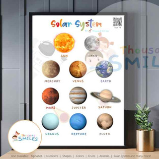 Planets Solar System Chart Laminated Wall Poster A4 size Educational ...