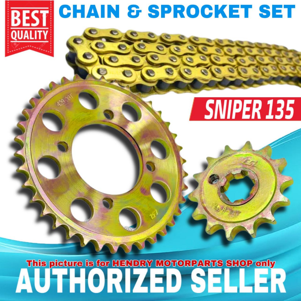 CSL GOLD CHAIN AND SPROCKET SET FOR YAMAHA SNIPER 135 / SNIPER135 (14T ...