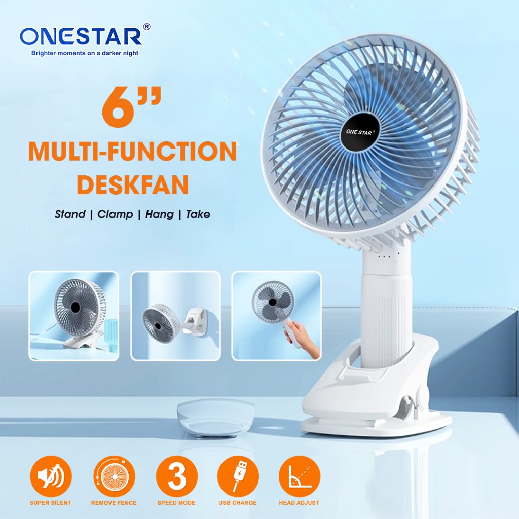 NSS clip fan 6 inch rechargeable desk fan mini electric fan portable ...