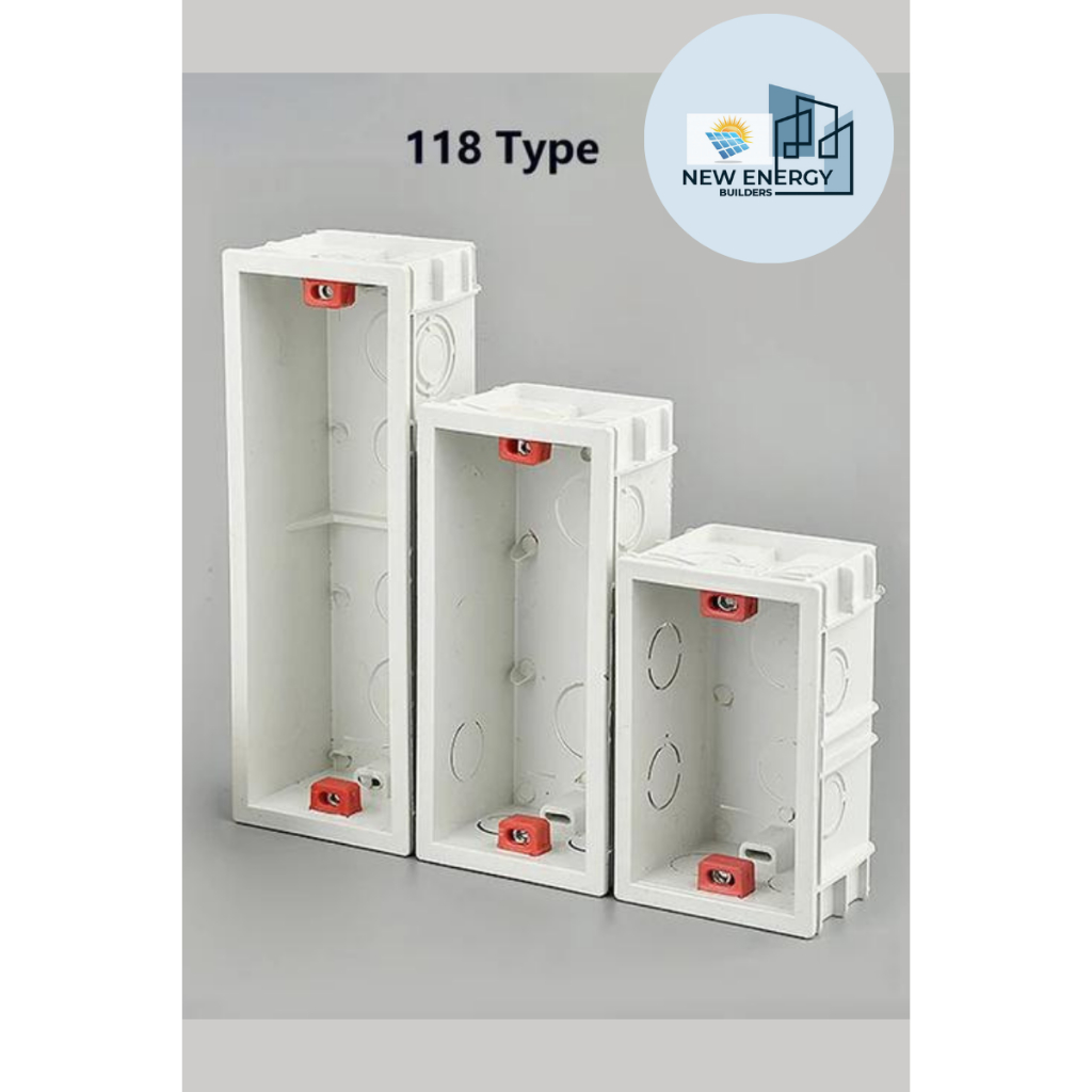 N.E.B || Type 118 White and Red Internal Box For Standard Switch Socket ...