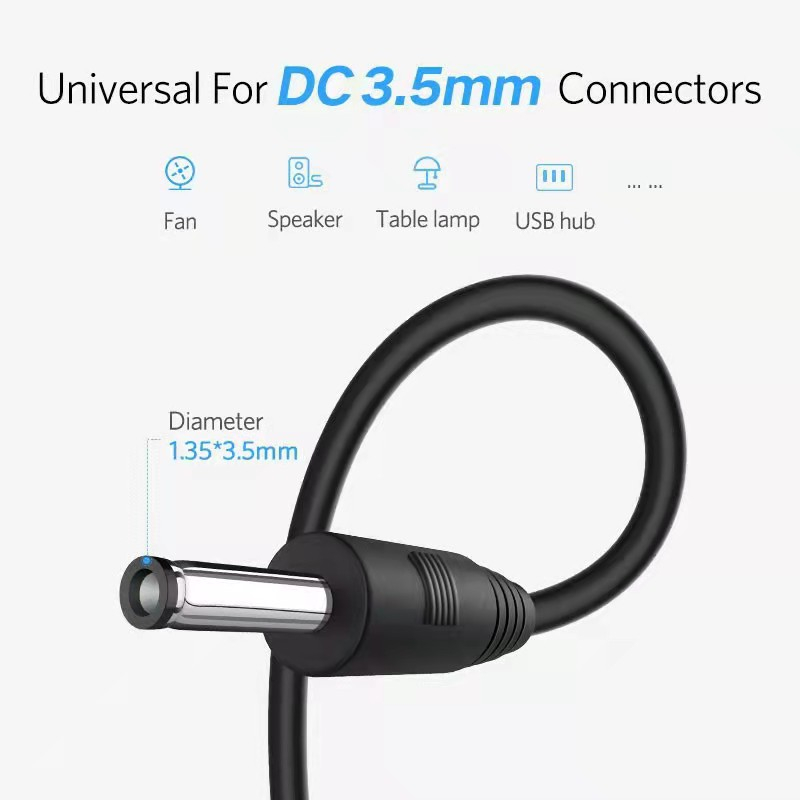 DC Charging Cable 1.5m USB to DC 3.5mm Round Charging Wire For Lamps ...