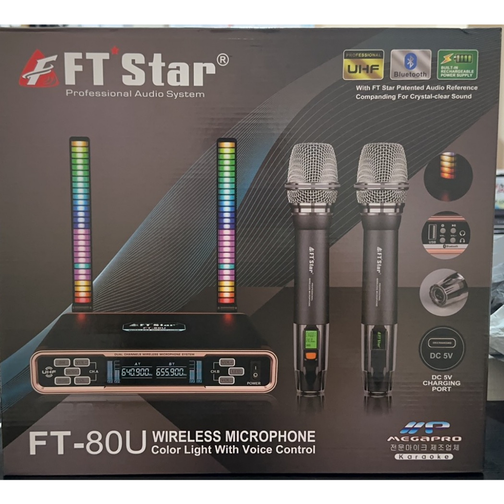 Megapro FT STAR newest wireless microphone with charging function, led ...