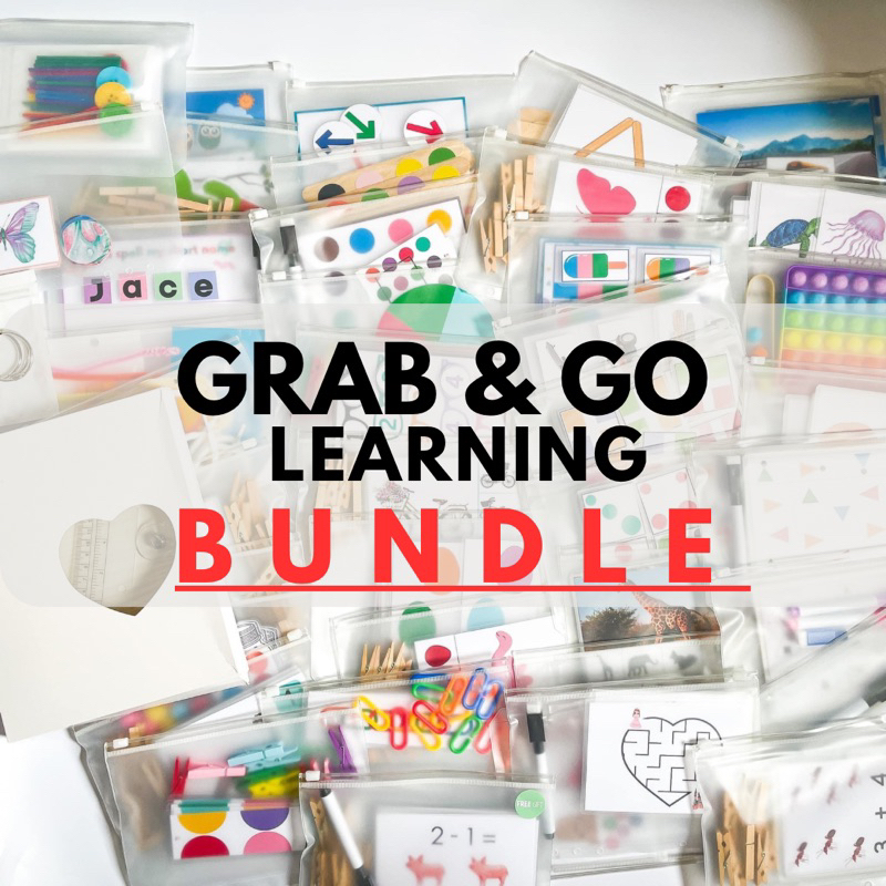 BUNDLE for Grab & Go Learning kits (Travel Montessori Activities Kit ...