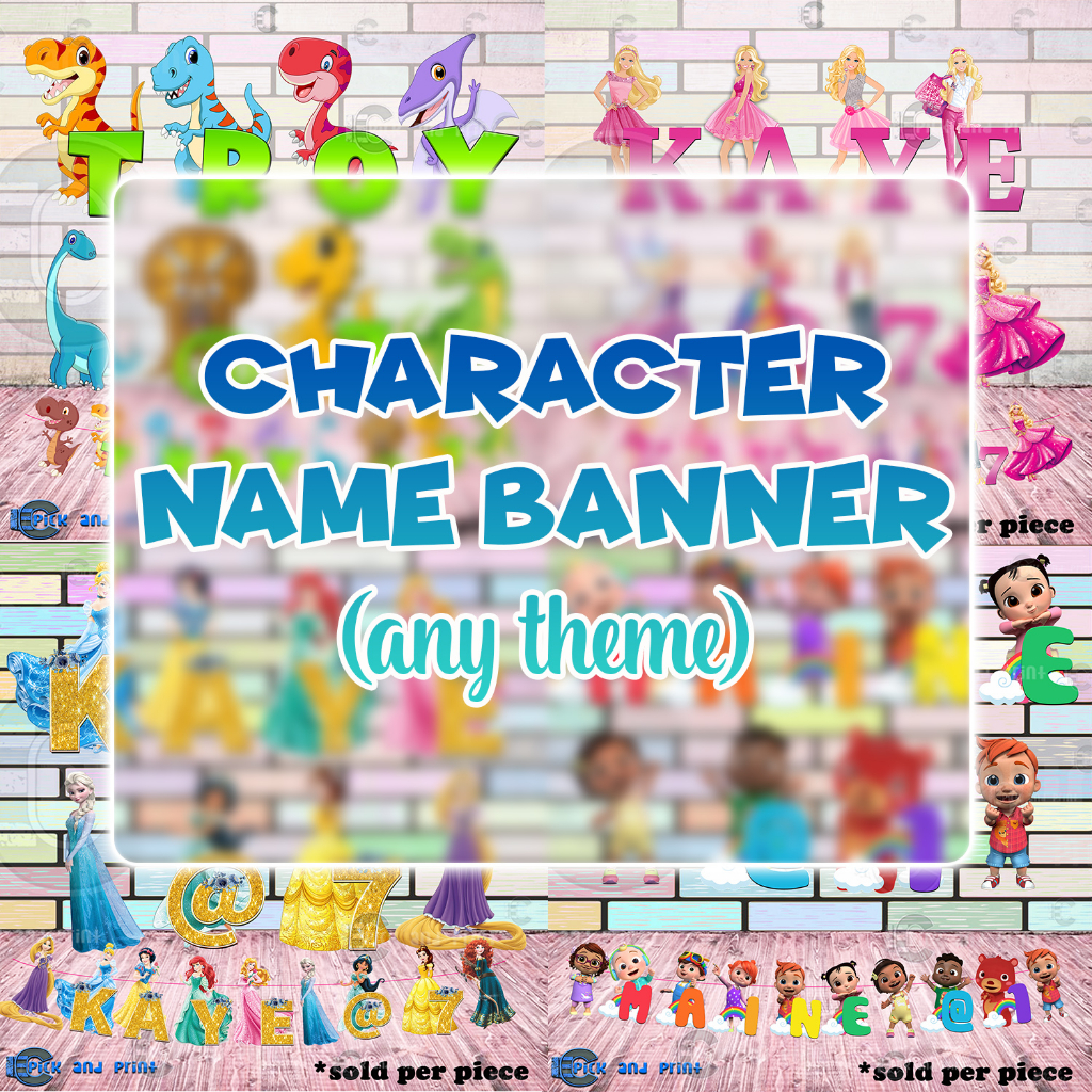 Personalized/Customized Character Banner Bunting Banderitas for DIY ...