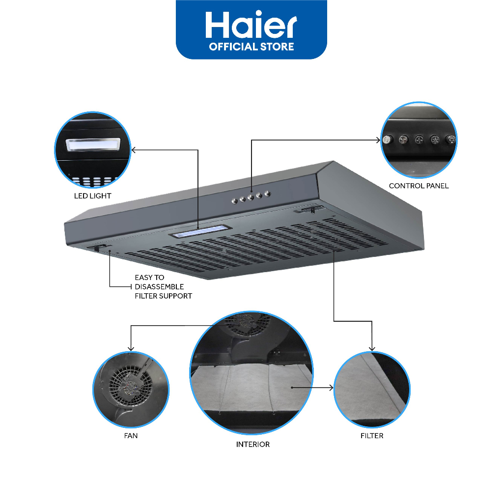 Haier Range Hood 60cm (Black) HRH-TD60AB | Shopee Philippines