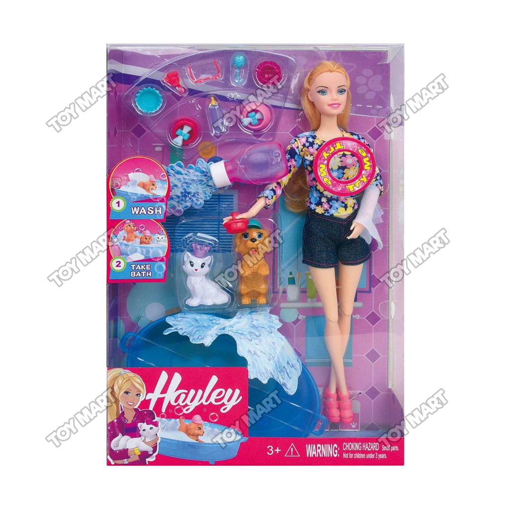 Hayley Pet Lover Series Fashion Doll with Dog And Cat Pets Taking a ...