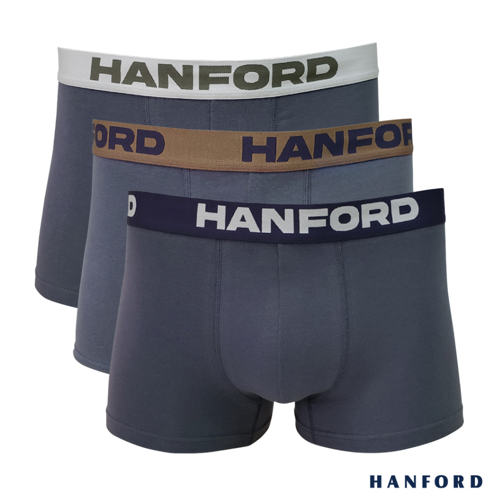 Hanford Men Cotton w/ Spandex Boxer Briefs Core - Assorted Colors (3in1 ...