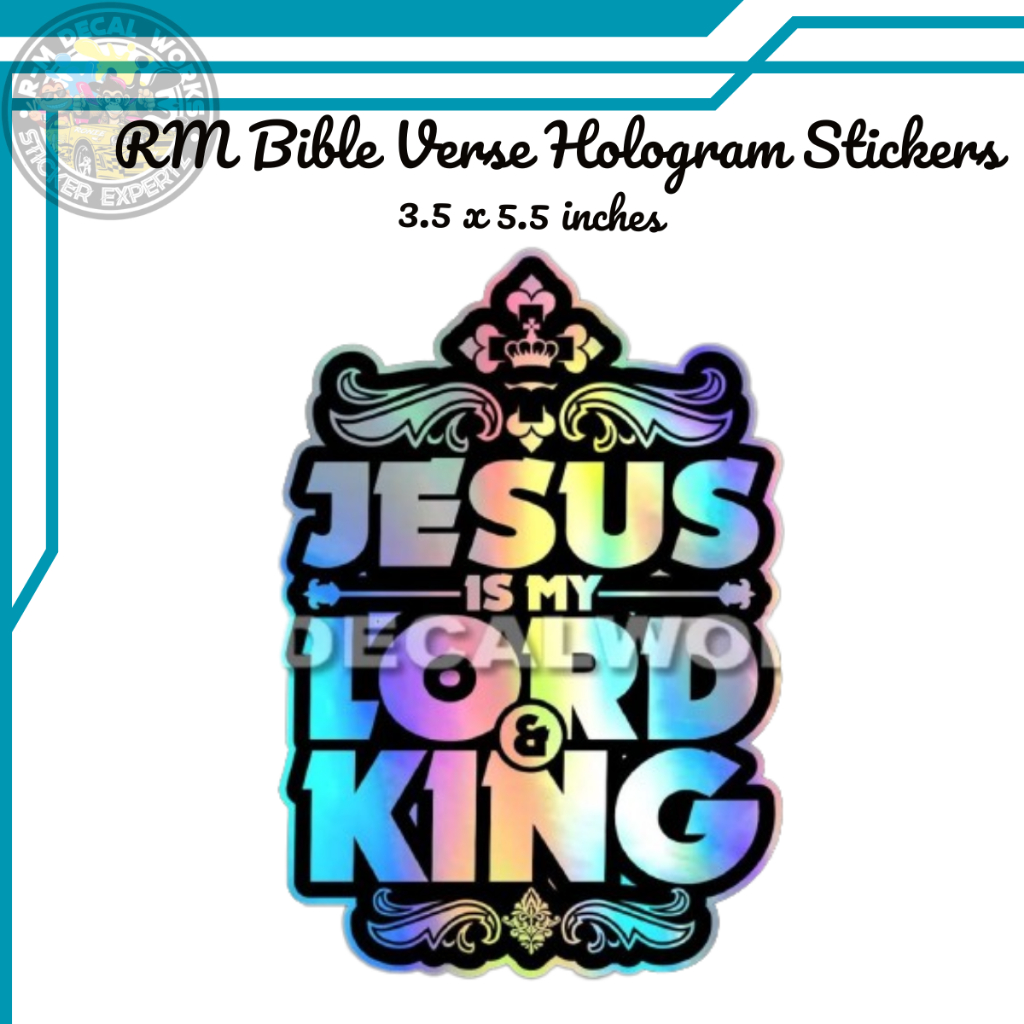 RM RELIGIOUS HOLOGRAM STICKER CAR MOTORCYCLE BIBLE VERSE DECAL ...