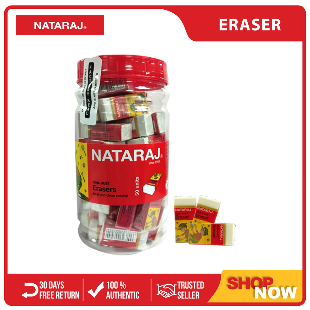 Nataraj 24 jars Eraser 50's Non-Dust Small (NAT-50J) | Shopee Philippines