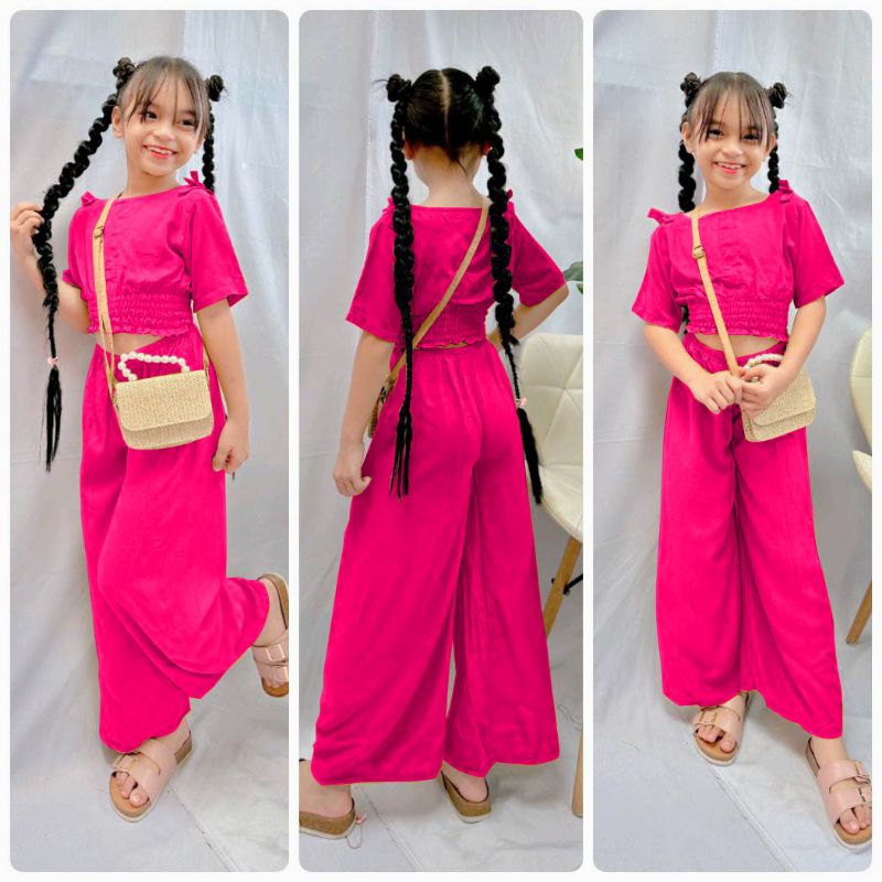 HIRAYA KIDS ELEGANT SMOCKING WIDELEG TERNO PANTS FOR ALANGAN KIDS 6-10 ...