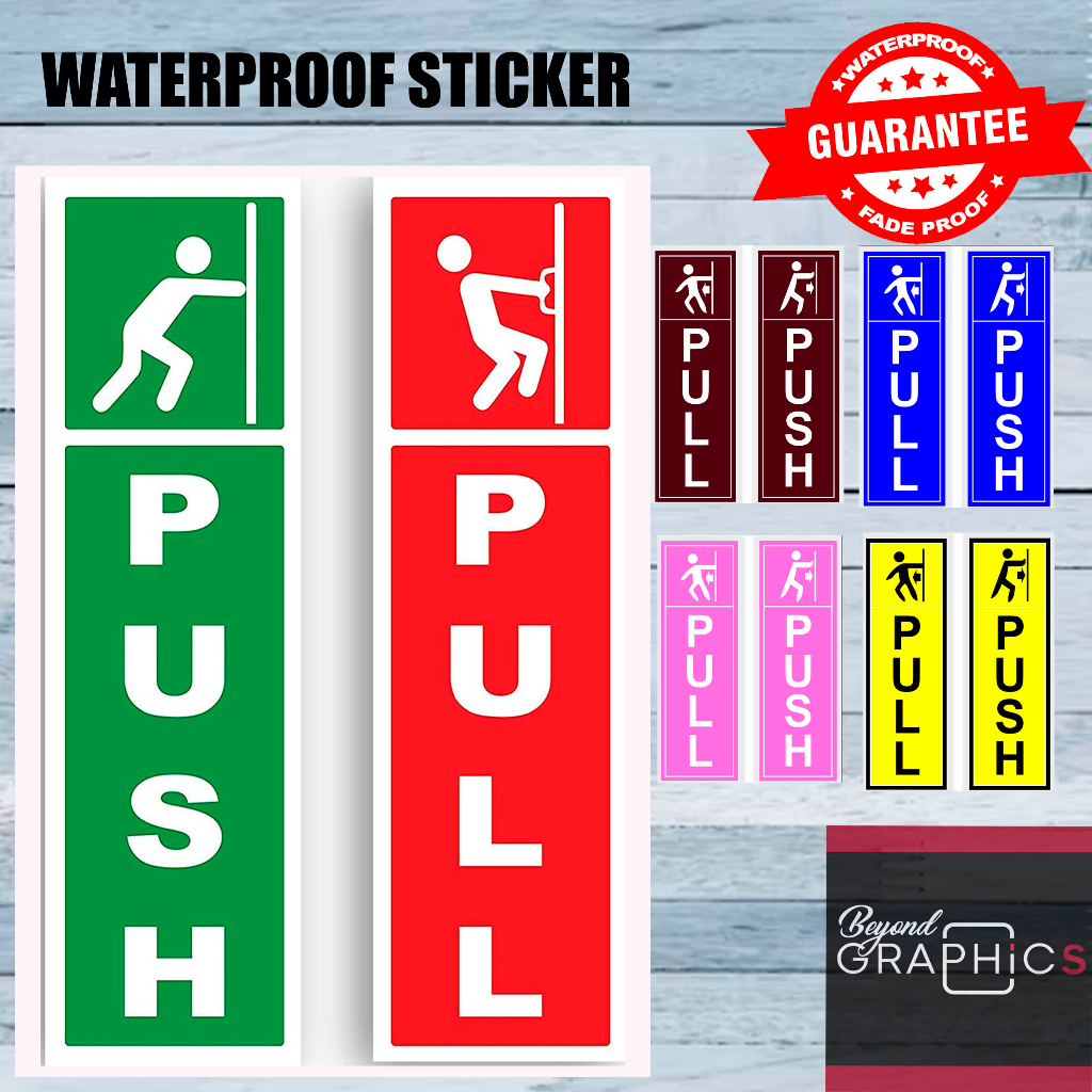 BG Push Pull Door Sticker Sign l Door Sign l Waterproof | Shopee ...