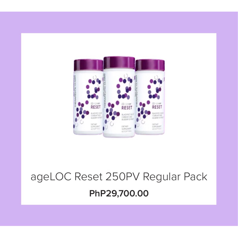 ageLOC Reset 250PV Regular Pack | Shopee Philippines