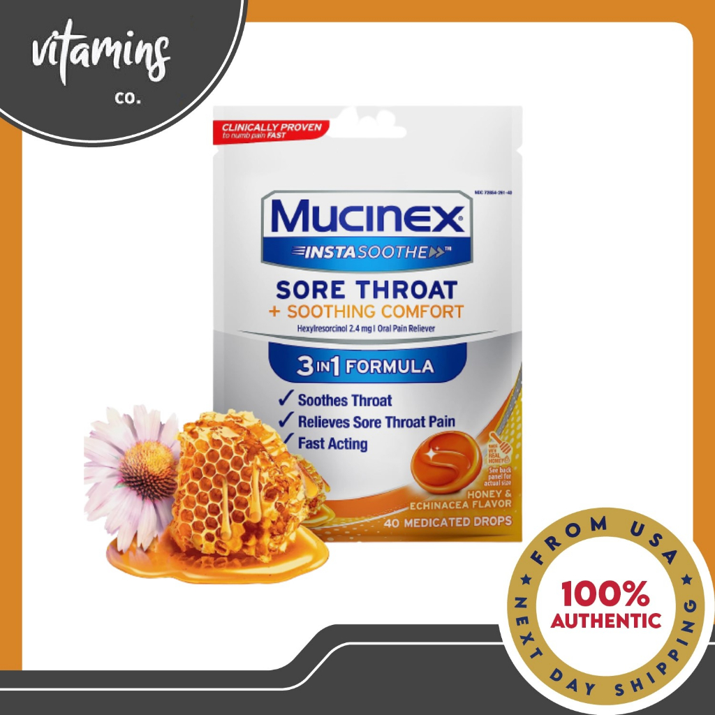 Mucinex InstaSoothe Sore Throat + Soothing Comfort Oral Pain Reliever ...