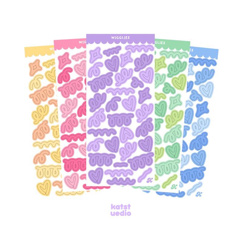 Wiggly Scribbles Sticker Sheet | Vinyl Material | Shopee Philippines