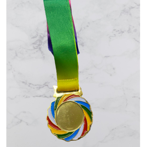 Blank Medal RAINBOW DESIGN MEDAL 5CM COLORED LACE ( GOLD \ SILVER ...