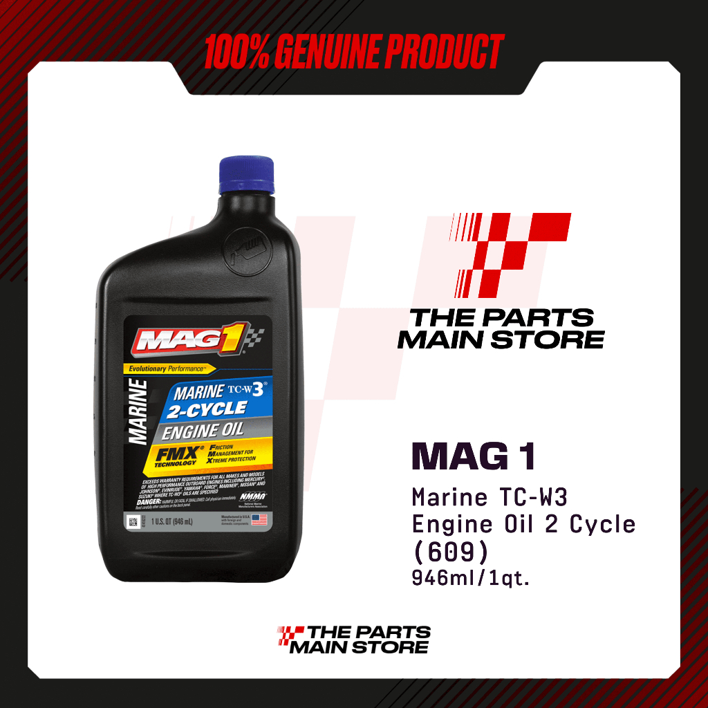 MAG 1 Motor Oil Marine 2 Cycle/2 Stroke #TC-W3/609 (1qt.946mL) | Shopee ...