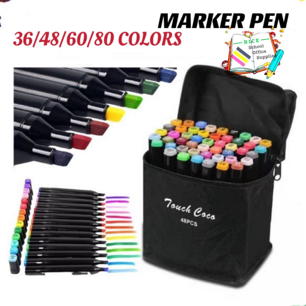 36/48/60/80colors MARKER PEN TouchFive Premium Artist Dual Tips Markers ...