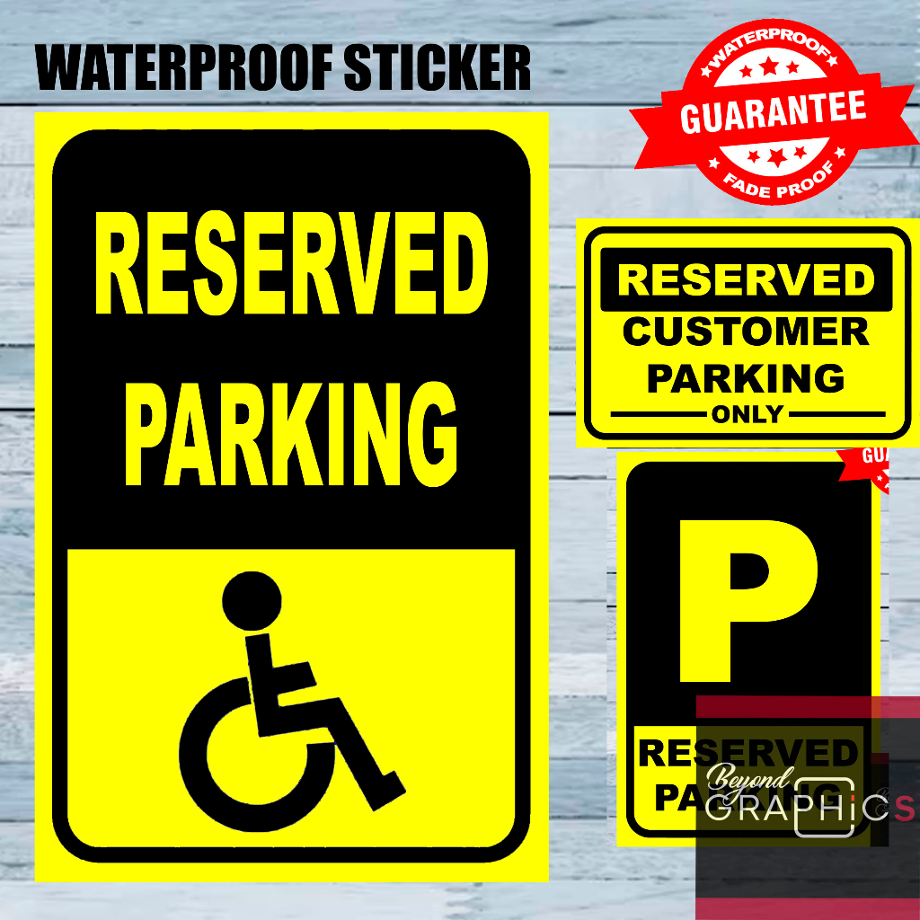 Beyond Graphics Reserved Parking Sign PVC Sticker Metal Sheet | Shopee ...