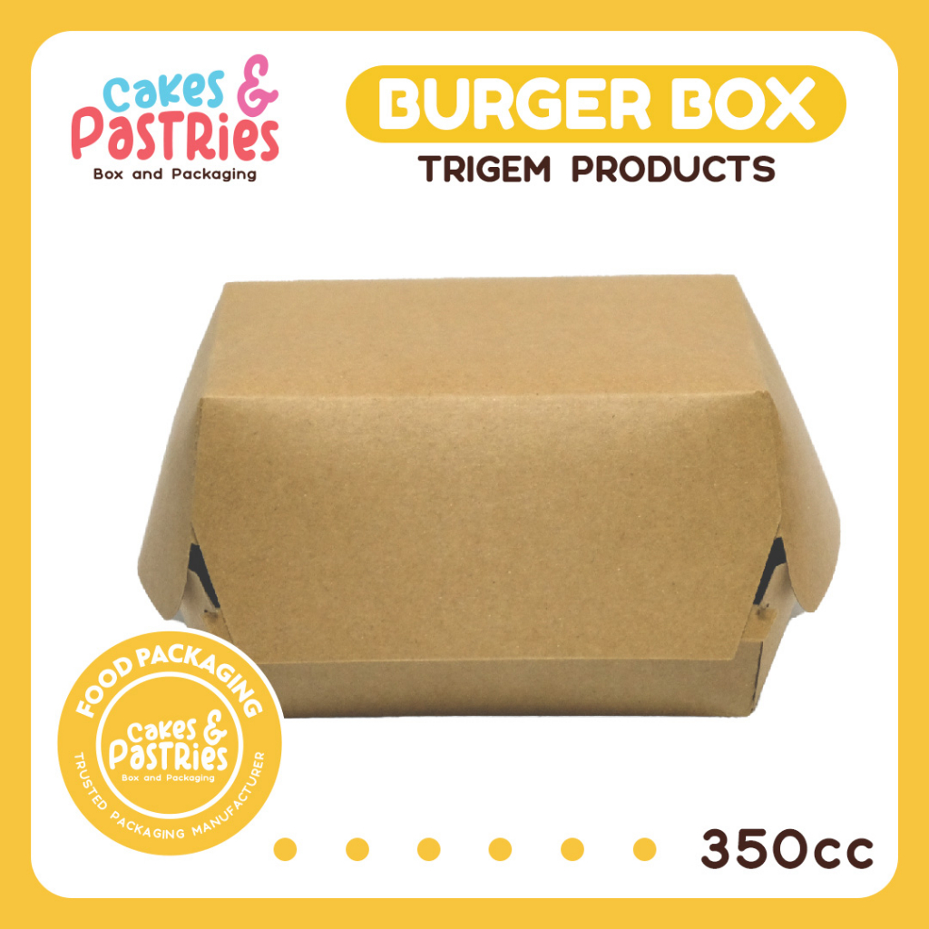 BURGER BOX BROWN/SILVER 350cc (25pcs and 50pcs) | Shopee Philippines