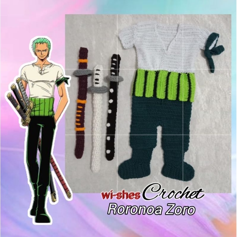 Wishes Crochet One piece Zoro Costume for baby's monthly milestone ...