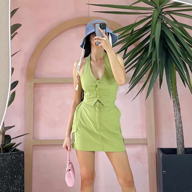 Tamara Set ( Vest Blazer & Cargo Skirt) | Shopee Philippines